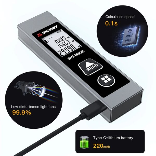 Jual SNDWAY M30B Mini Laser Distance Meter Rangefinder 30M Harga Murah ...